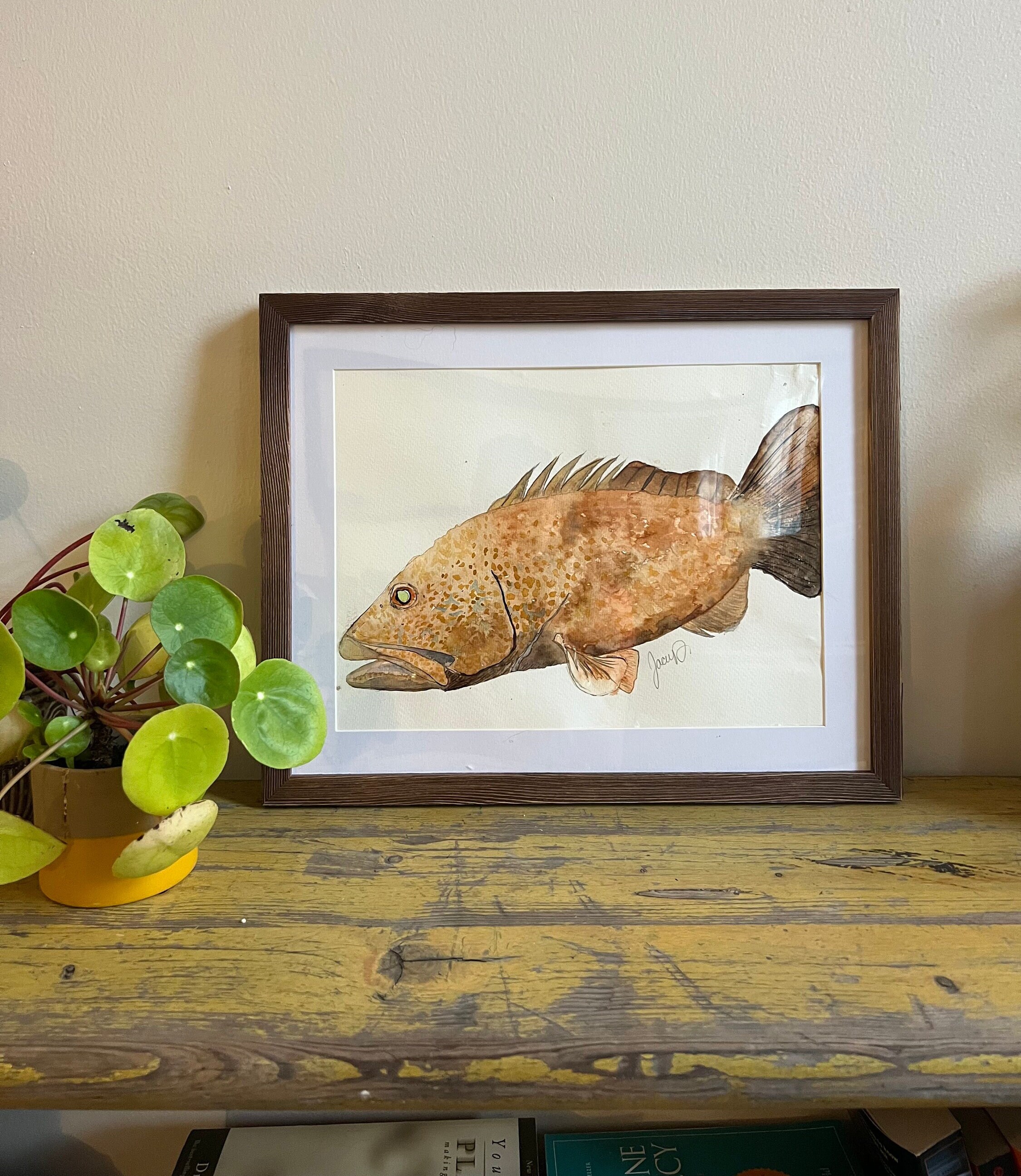 Original Watercolor Grouper Painting - Etsy
