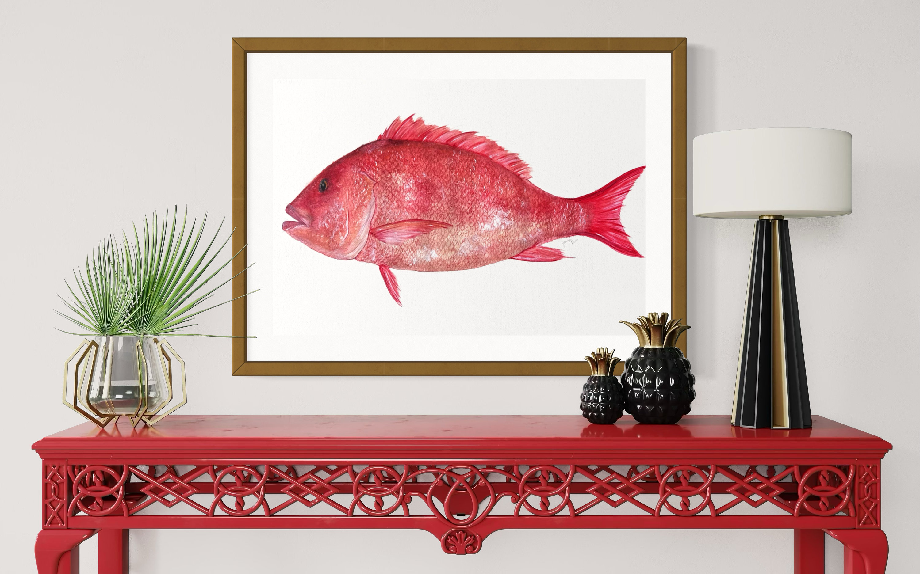 Original Red Snapper Watercolor Painting - Etsy