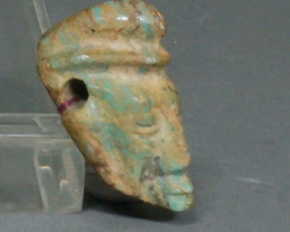 Mayan Carved Jade Portrait Bead - Gem