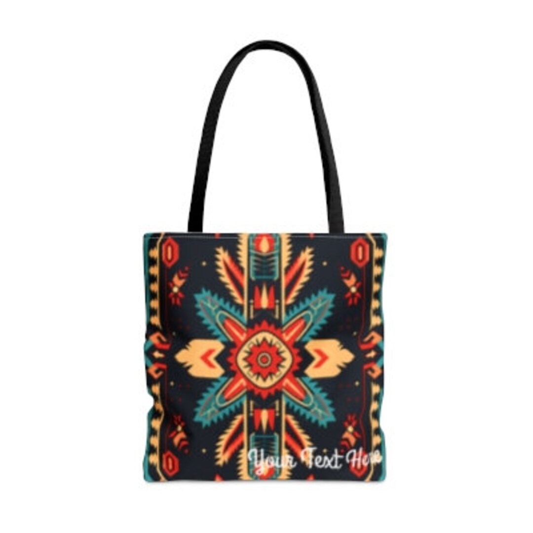 Customizable Text Native American Design Pattern Tote Bag Various Sizes ...