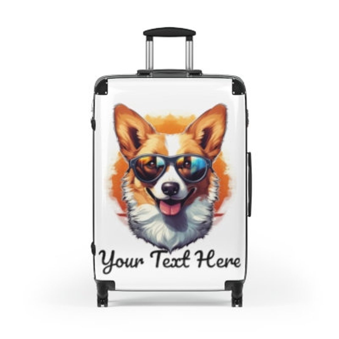 Customizable Text Corgi With Sunglasses Suitcase Various - Etsy