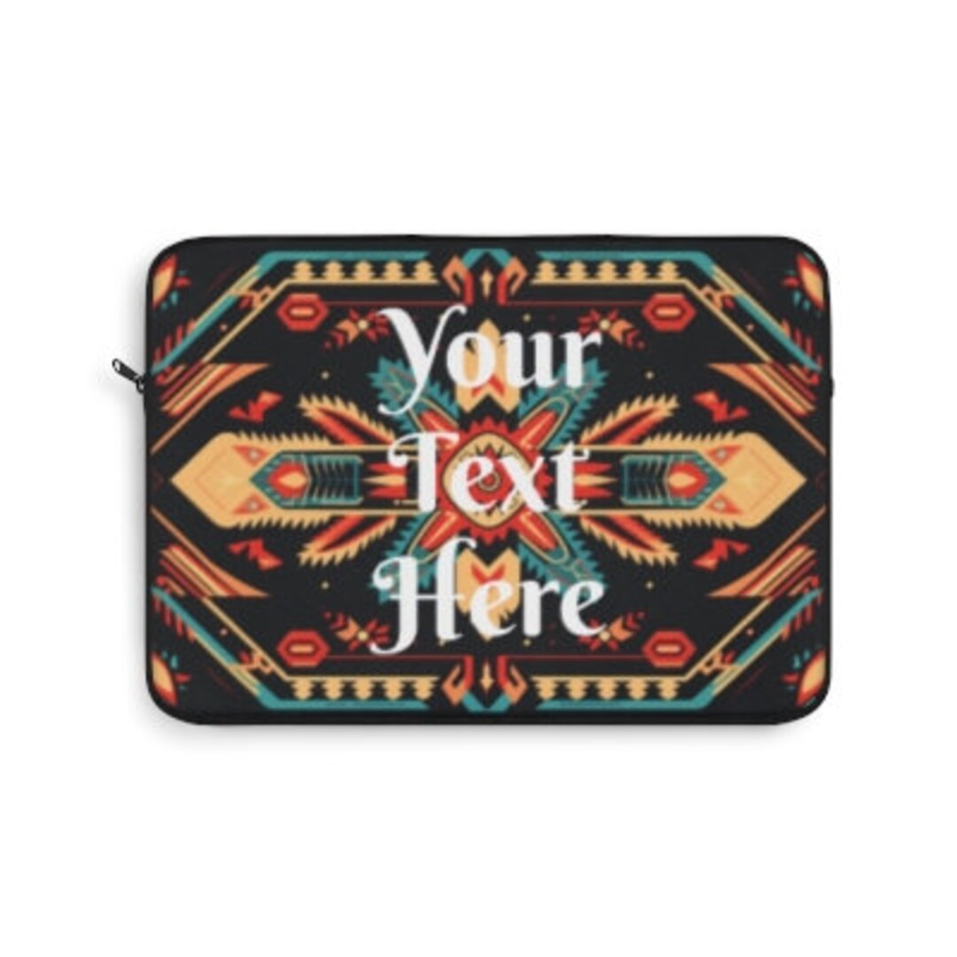 Customizable Text Native American Design Pattern Laptop Sleeve Various ...