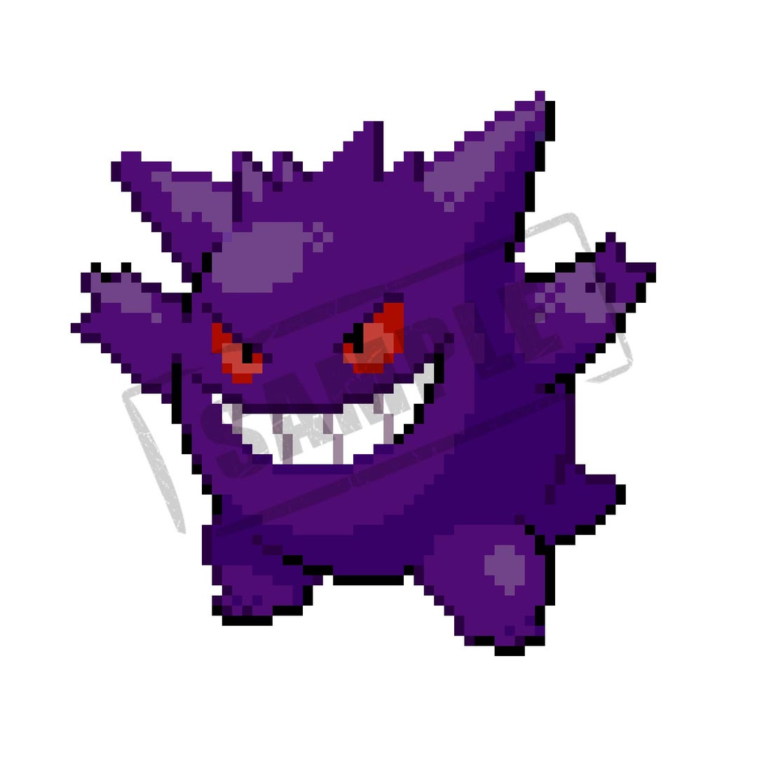 Pokémon Gengar Pixel Art Sticker - Etsy