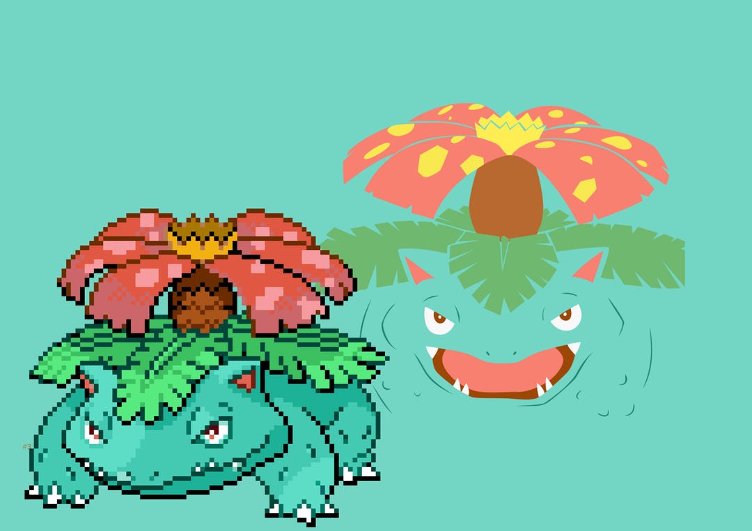 Pokémon Venusaur Pixel Art Sticker - Etsy