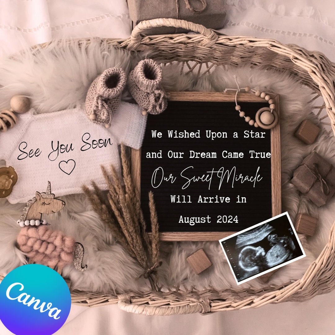 Pregnancy Announcement Instant Download Pregnant Editable Digital Baby ...