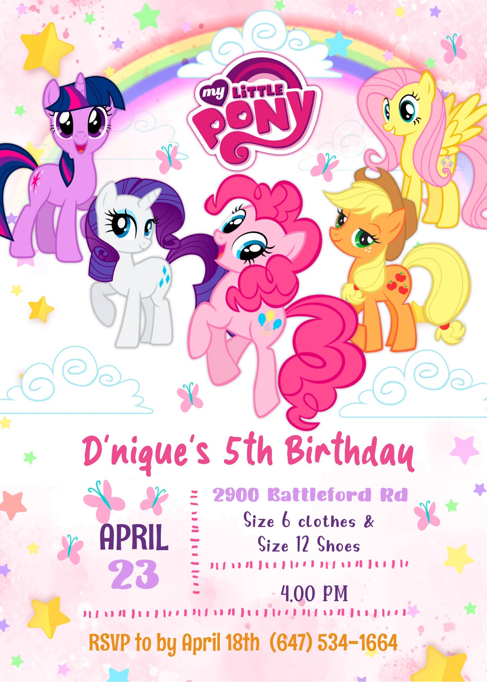 Editable Birthday Invitation Girl Birthday Party Invites Editable Girls ...