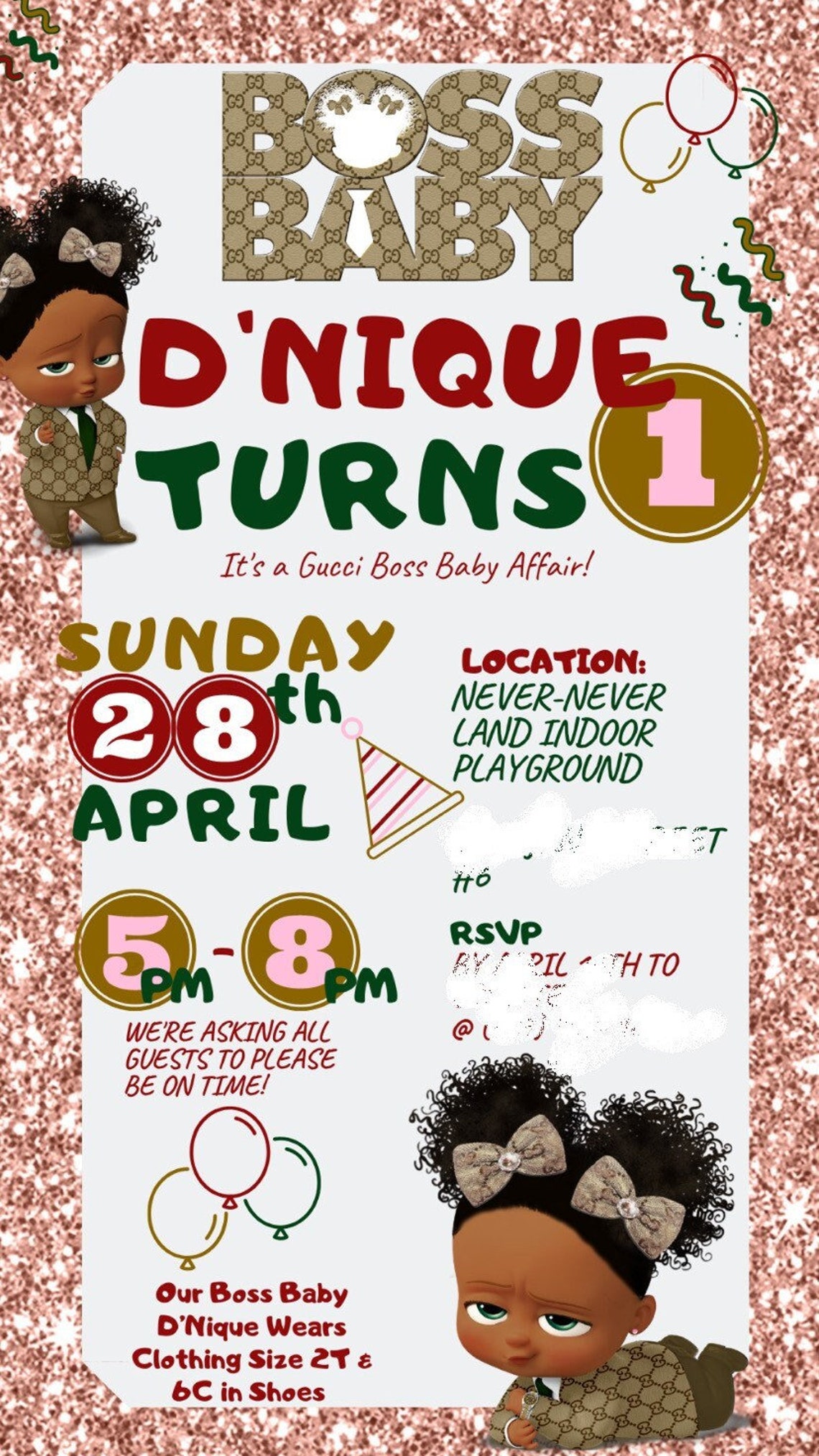 Gucci Boss Baby Birthday Party Digital Invitation - Etsy