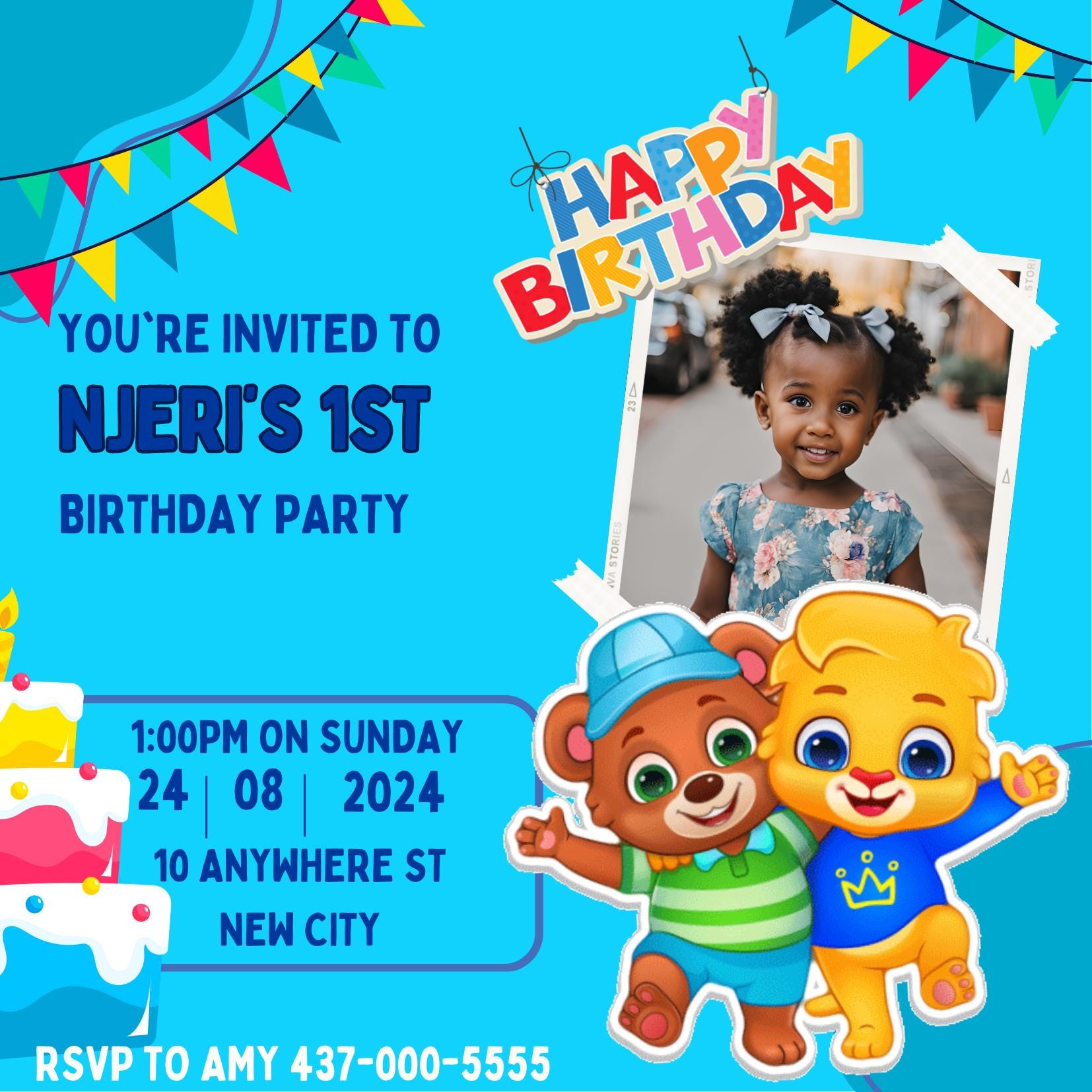 Lucas and Friends Invitation Instant Download Kids Invite Party Digital ...