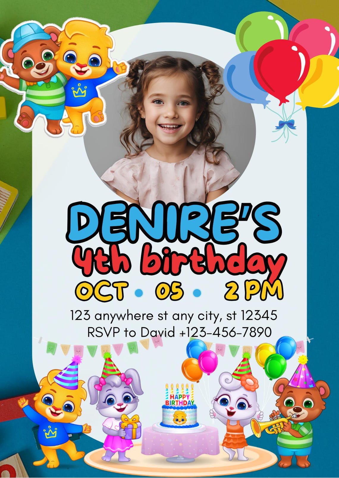 Lucas and Friends Invitation Instant Download Kids Invite Party Digital ...