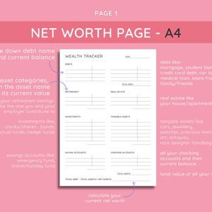 Wealth Tracker, Printable Debt Payoff Tracker, Simple Net Worth Tracker ...