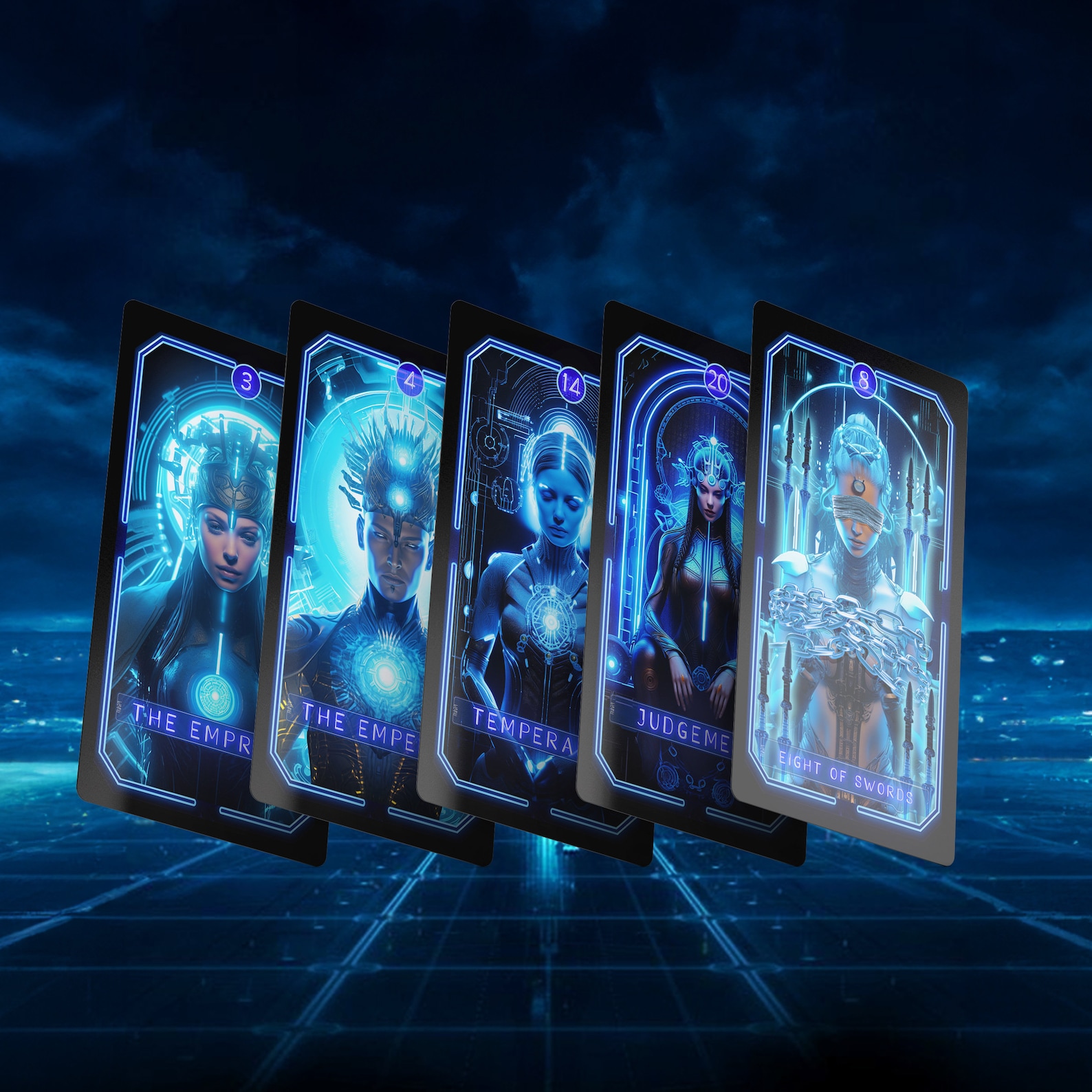 Envisiona Modern Futuristic Tarot Card Deck, Tarot Deck With Guidebook ...