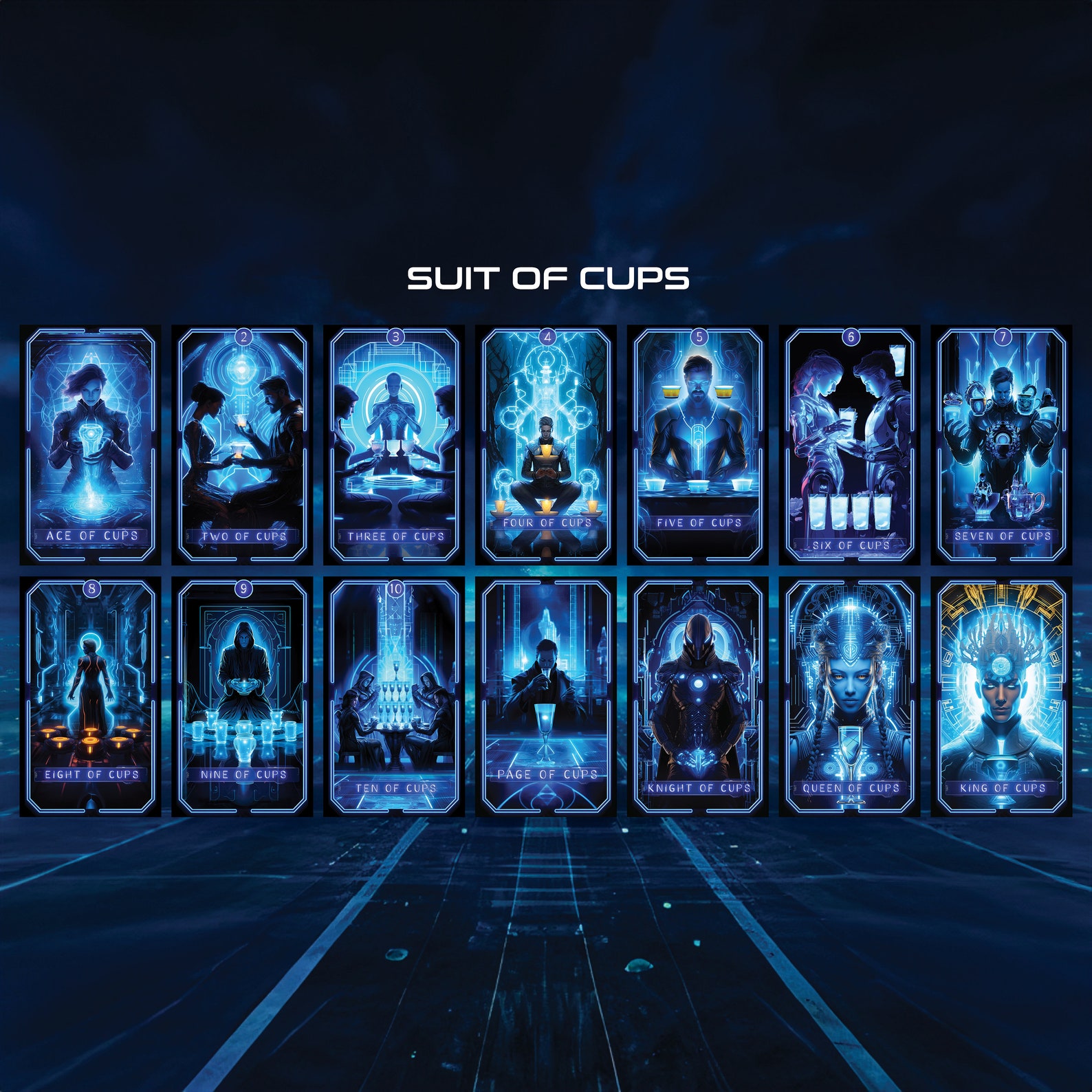 Envisiona Modern Futuristic Tarot Card Deck, Tarot Deck With Guidebook ...