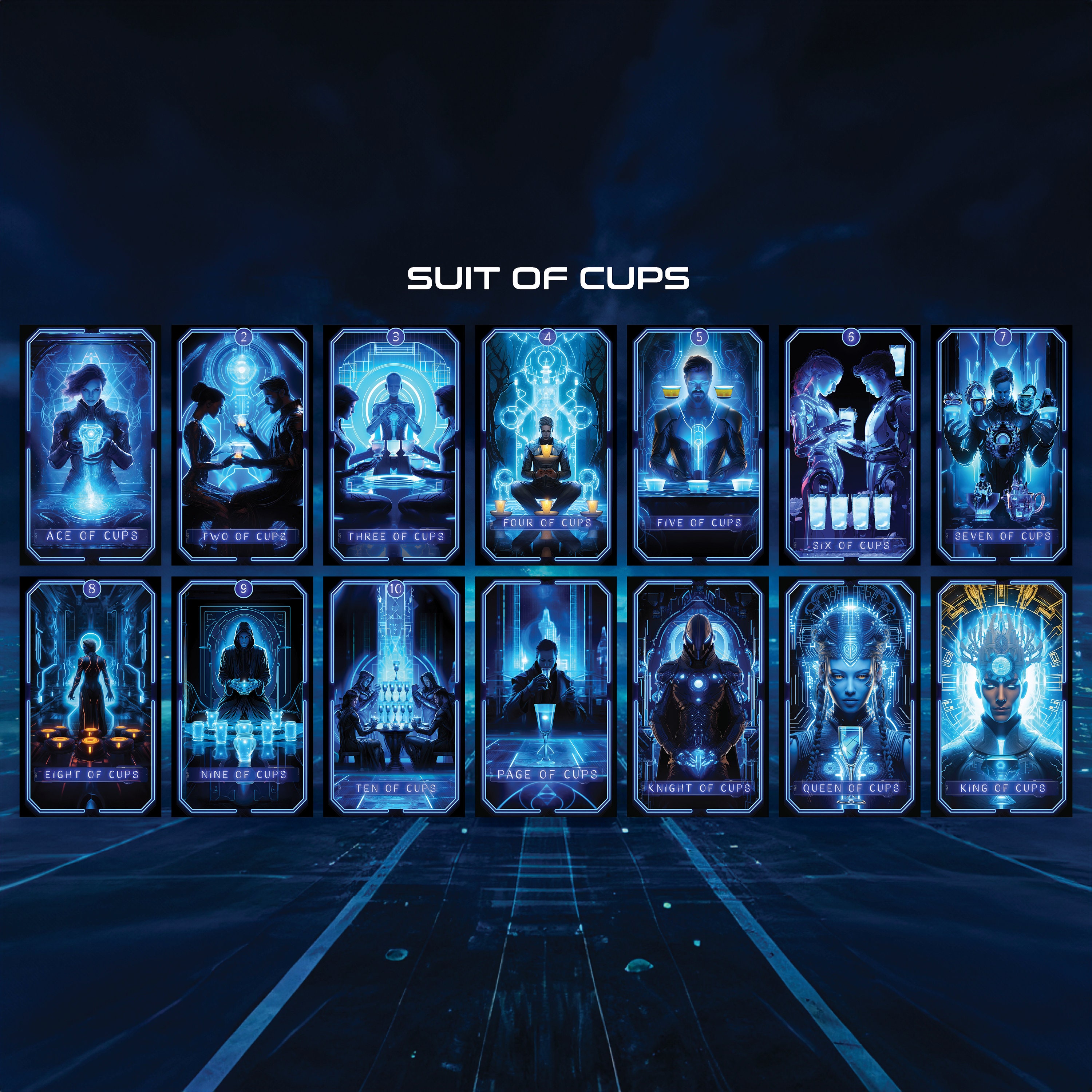 Envisiona Modern Futuristic Tarot Card Deck, Tarot Deck With Guidebook ...