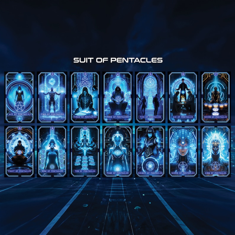 Envisiona Modern Futuristic Tarot Card Deck, Tarot Deck With Guidebook ...