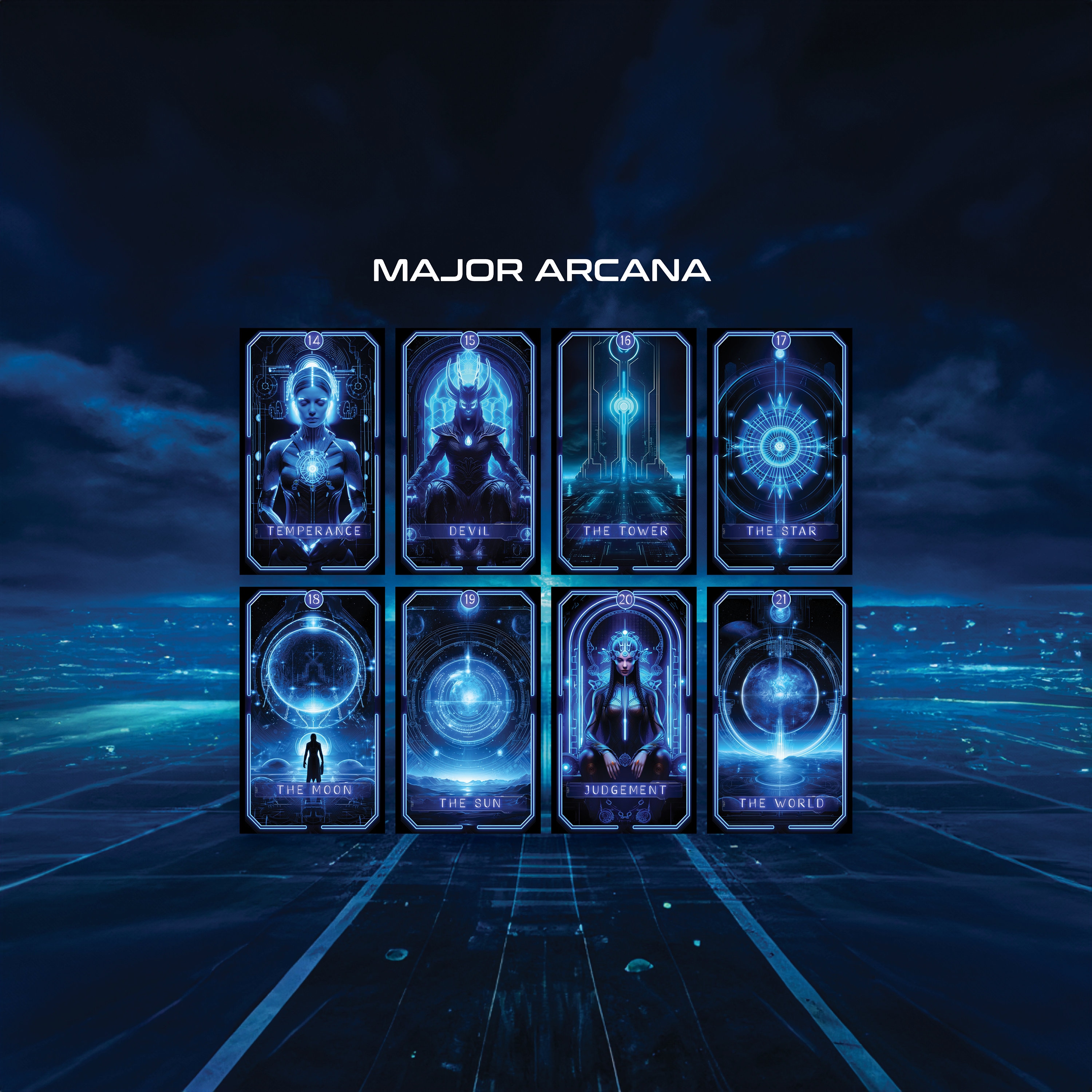 Envisiona Modern Futuristic Tarot Card Deck, Tarot Deck With Guidebook ...