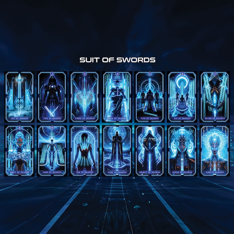 Envisiona Modern Futuristic Tarot Card Deck, Tarot Deck With Guidebook ...