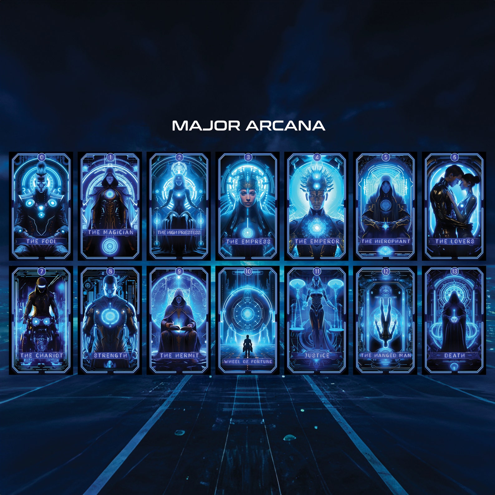 Envisiona Modern Futuristic Tarot Card Deck, Tarot Deck With Guidebook ...