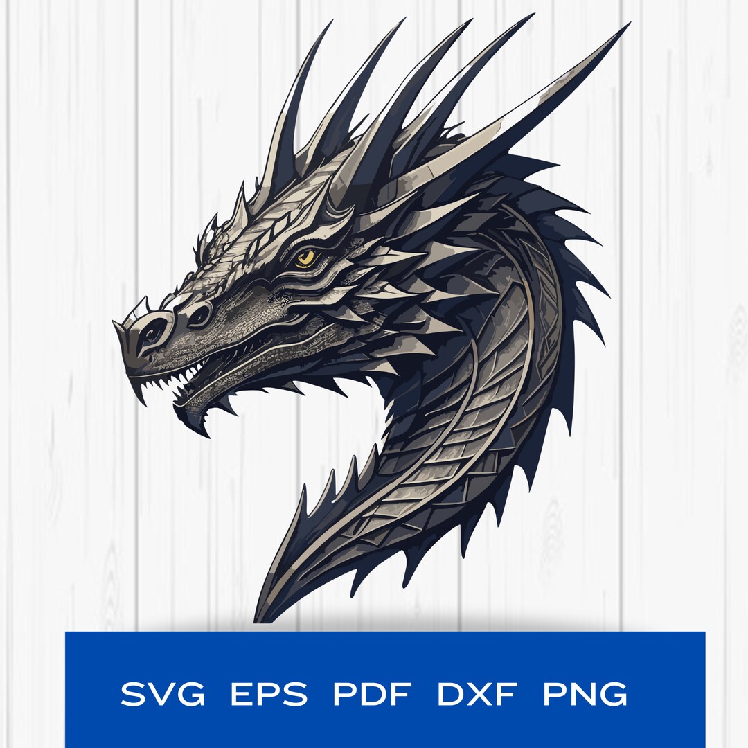 Dragon Head Detailed SVG Digital Download - Etsy