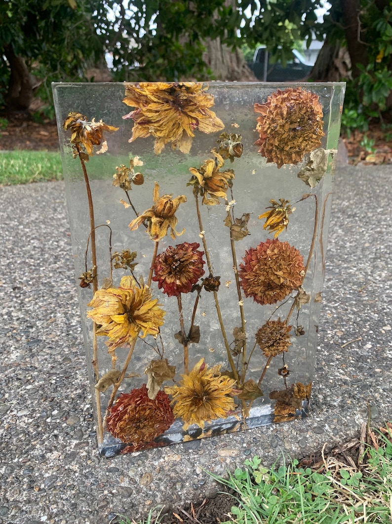 Dried Flower Arrangement Encased in Resin - Etsy