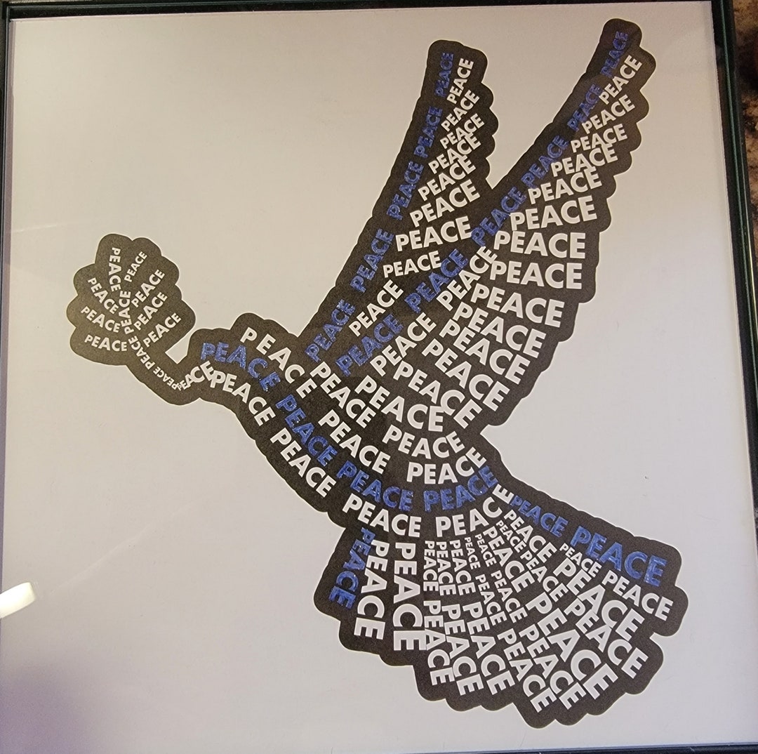 Dove Peace Coloring Page Framed - Etsy