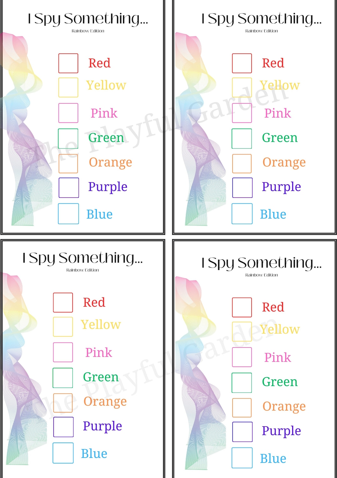 Printable I Spy Game Rainbow Edition - Etsy Australia