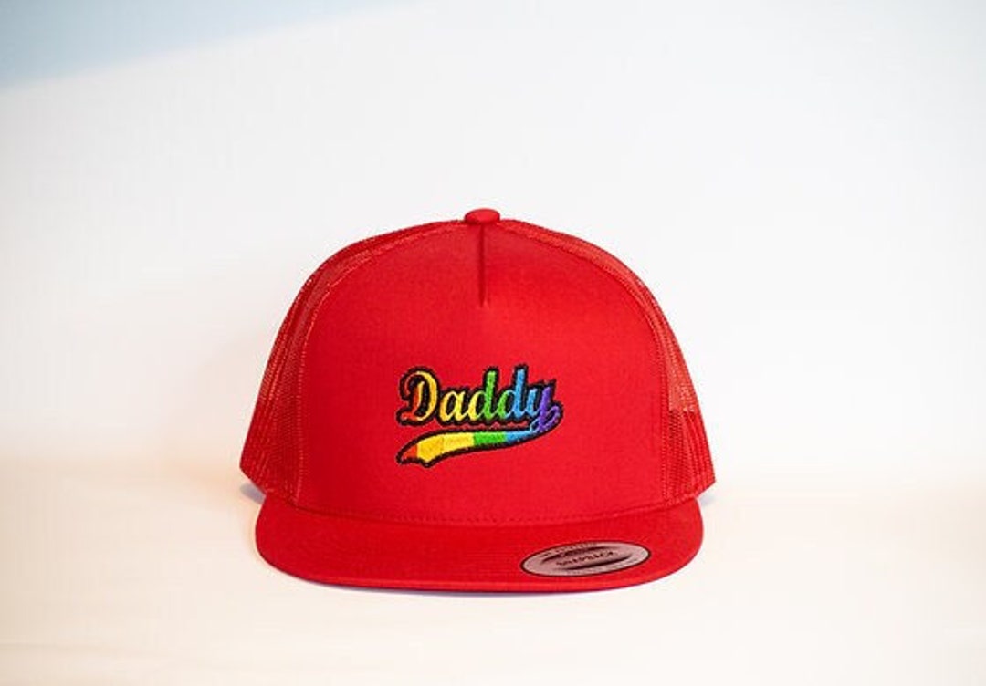Rainbow Daddy Red Trucker Style Hat, Daddy Pride LGBTQIA+ Perfect Gift ...