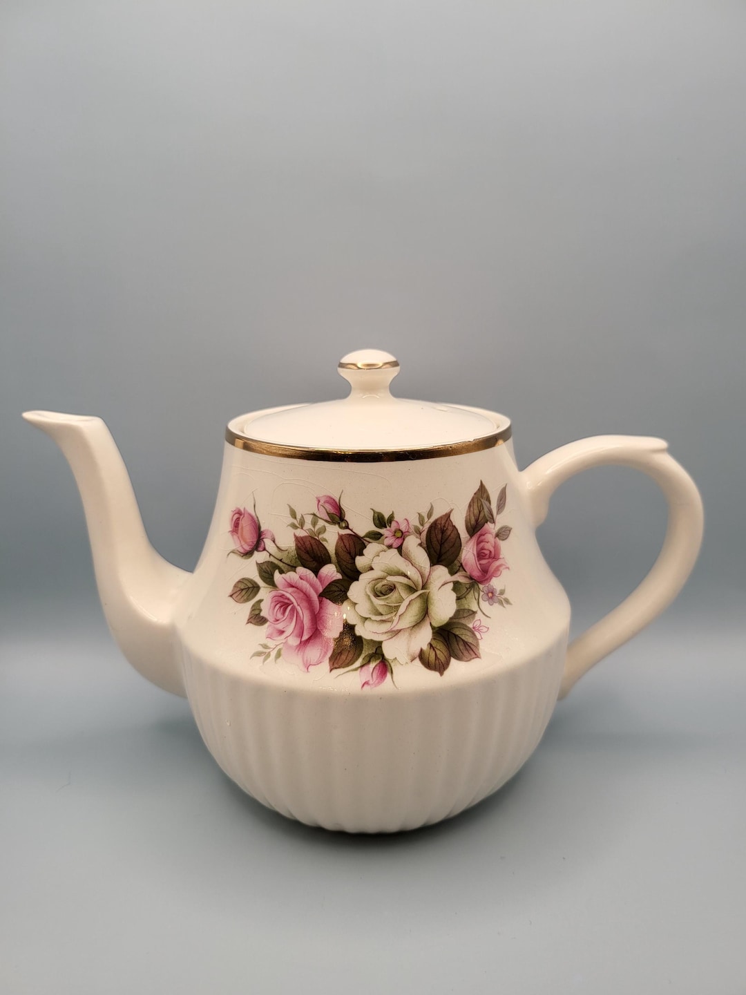 Teapot, Arthur Wood, Sandon Collection With Rose Floral Design, Made in ...