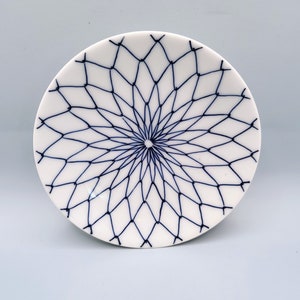 Vintage Japan Coronet Porcelain Small Plate, Blue Fishnet Pattern - Etsy