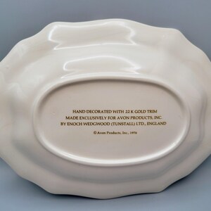 1976 Avon Fruit and Bird Serving Dish With 22K Gold Trim, Wedgwood ...