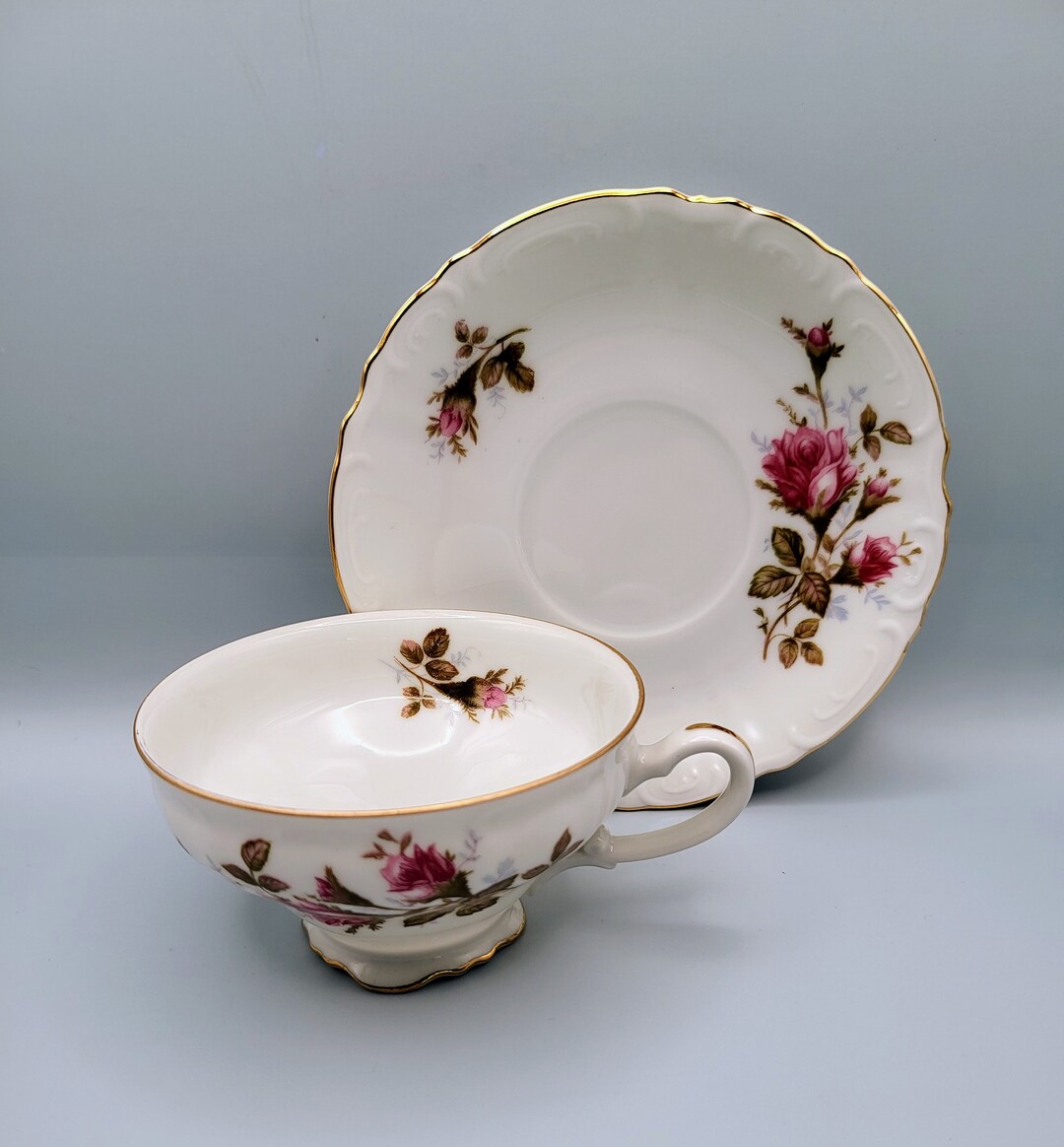 Cup & Saucer, Lipper and Mann, Pompadour Rose (gold Trim) - Etsy