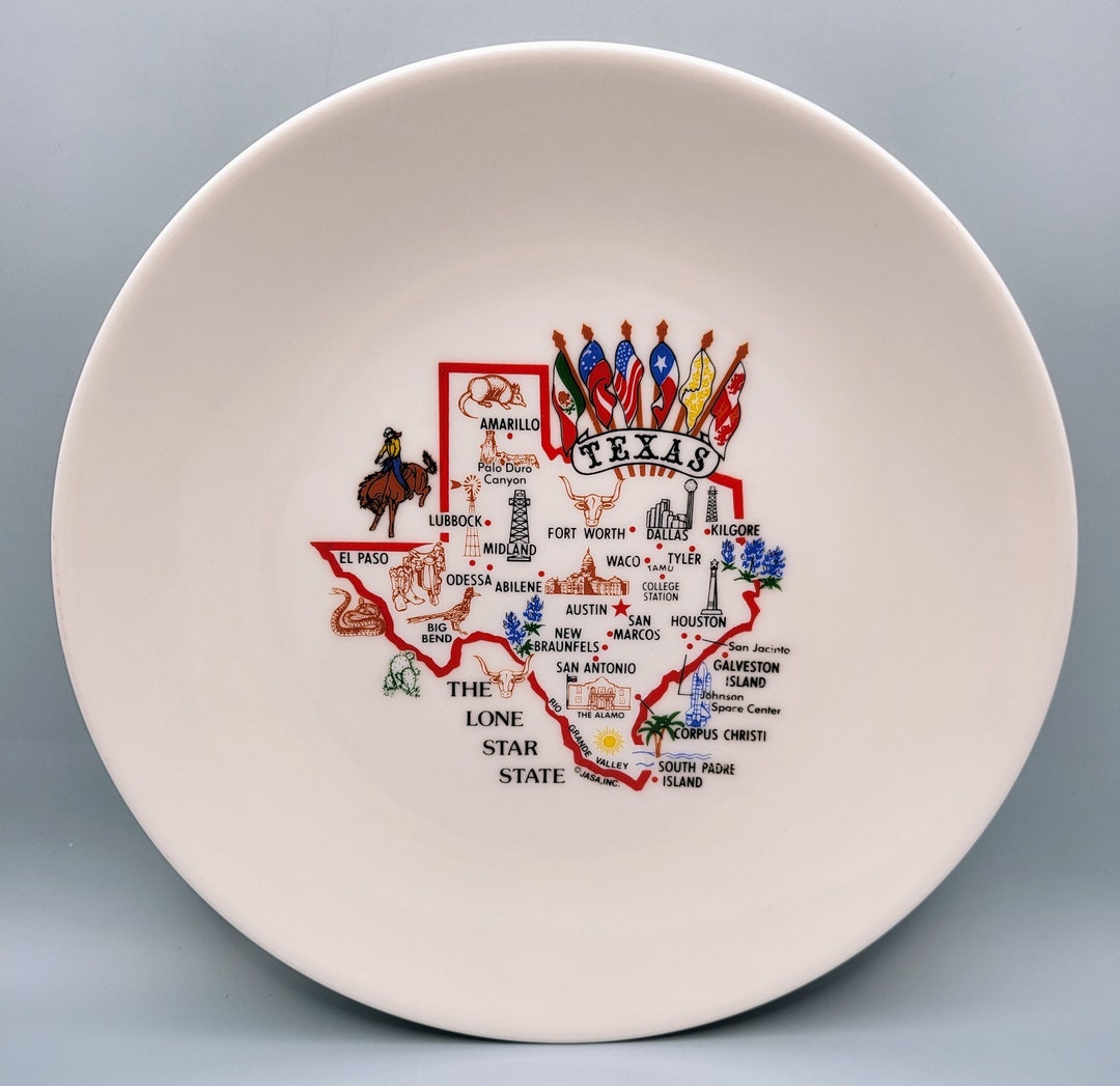 Vintage Decorative Texas Ceramic Plate - Etsy