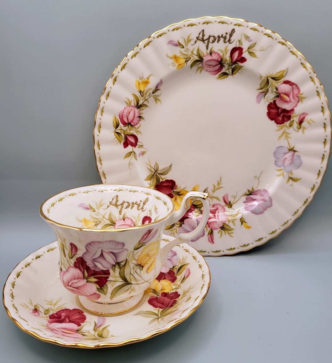 Full Set - April, Royal Dalton - Cup, Saucer, Plate - Etsy