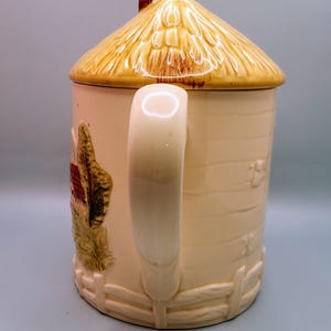 Country Scene Teapot, Marks Rosenfeld, Raised Relief Cottage Farmhouse ...