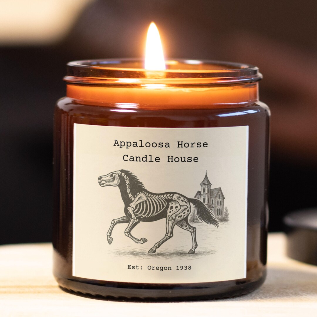 Halloween Skeleton Ghost Appaloosa Horse Soy Scented Candle, Vintage ...