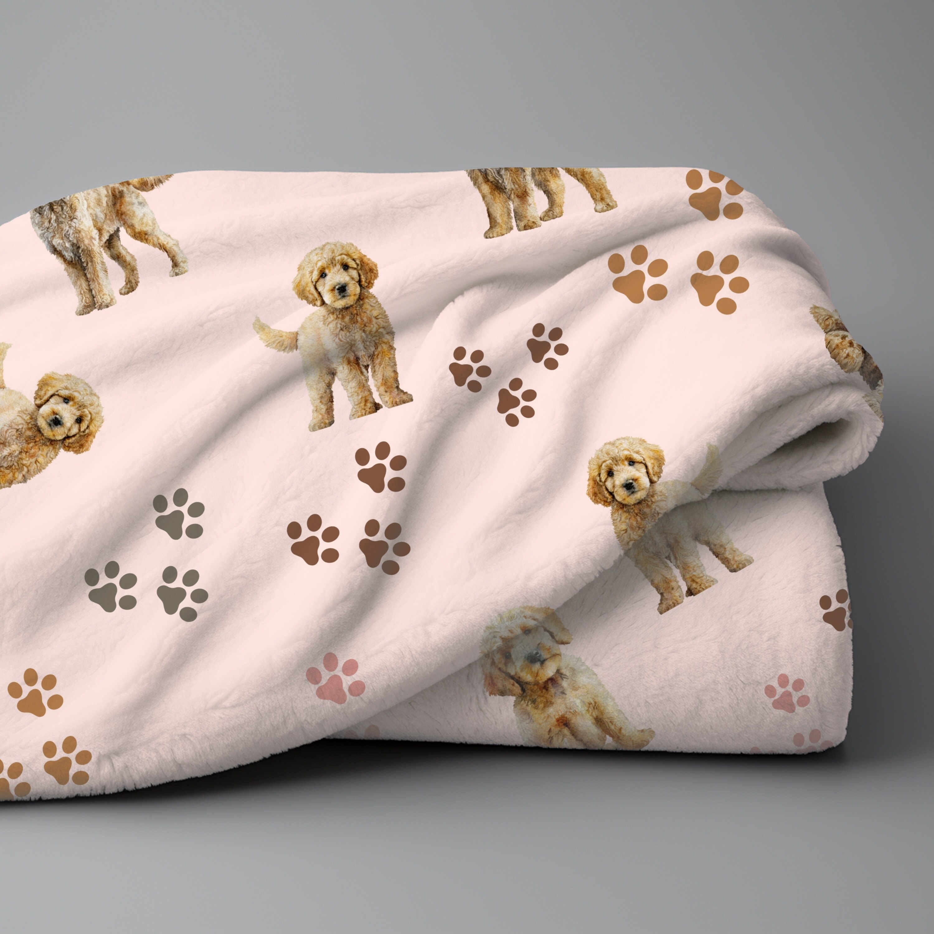 Golden Doodles Dog and Paws Boho Soft Throw Blanket Doodle Dog Lover ...