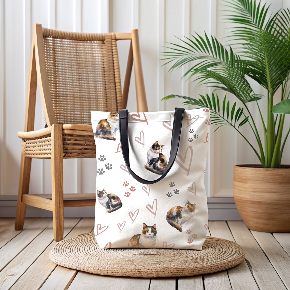 Calico Cat Hearts Tote Bag, Pet Lover Gift - Etsy