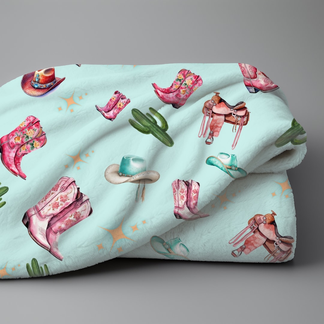 Cowgirl Glam Horse Rodeo Queen Plush Throw Blanket Horseback Riding ...