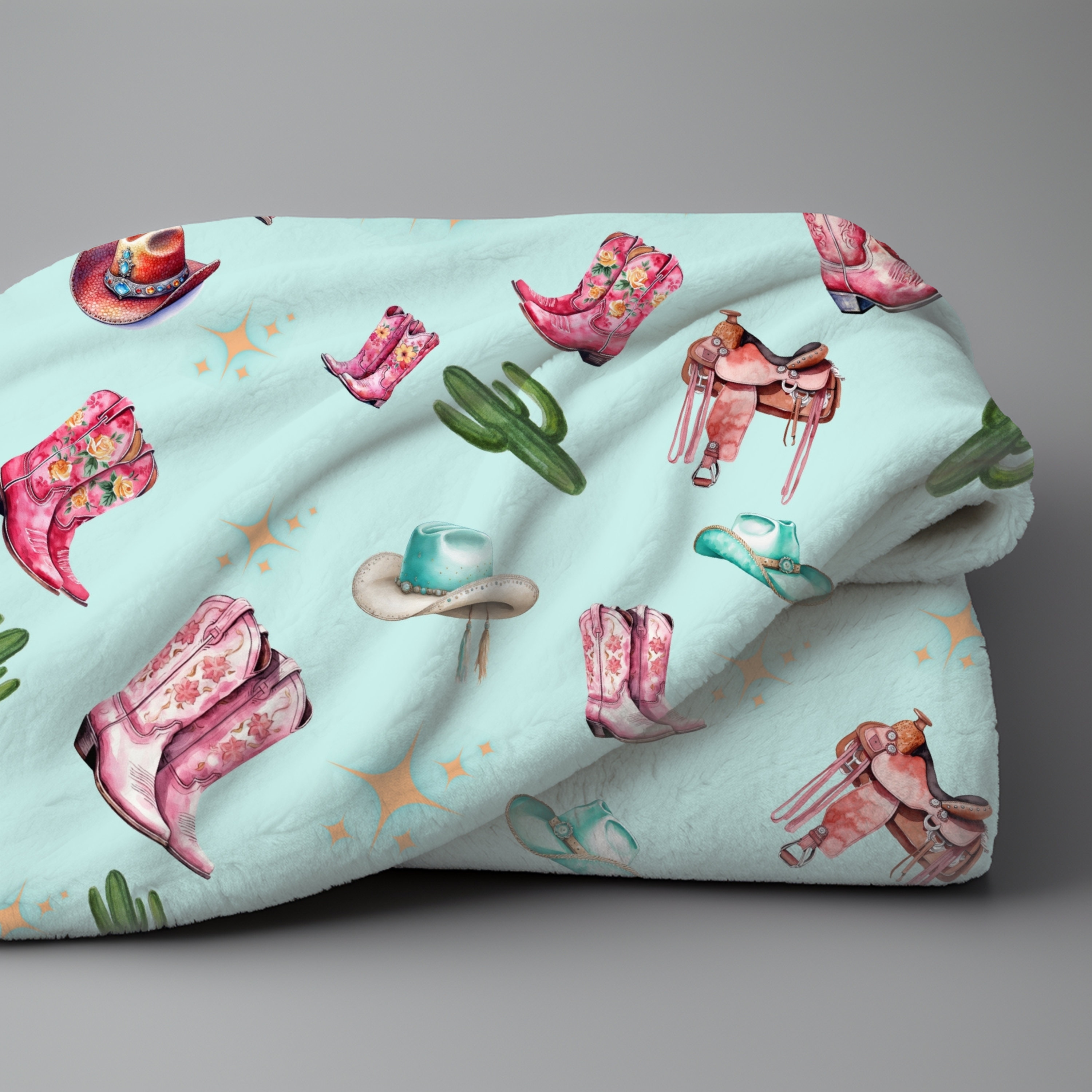 Cowgirl Glam Horse Rodeo Queen Plush Throw Blanket Horseback Riding ...