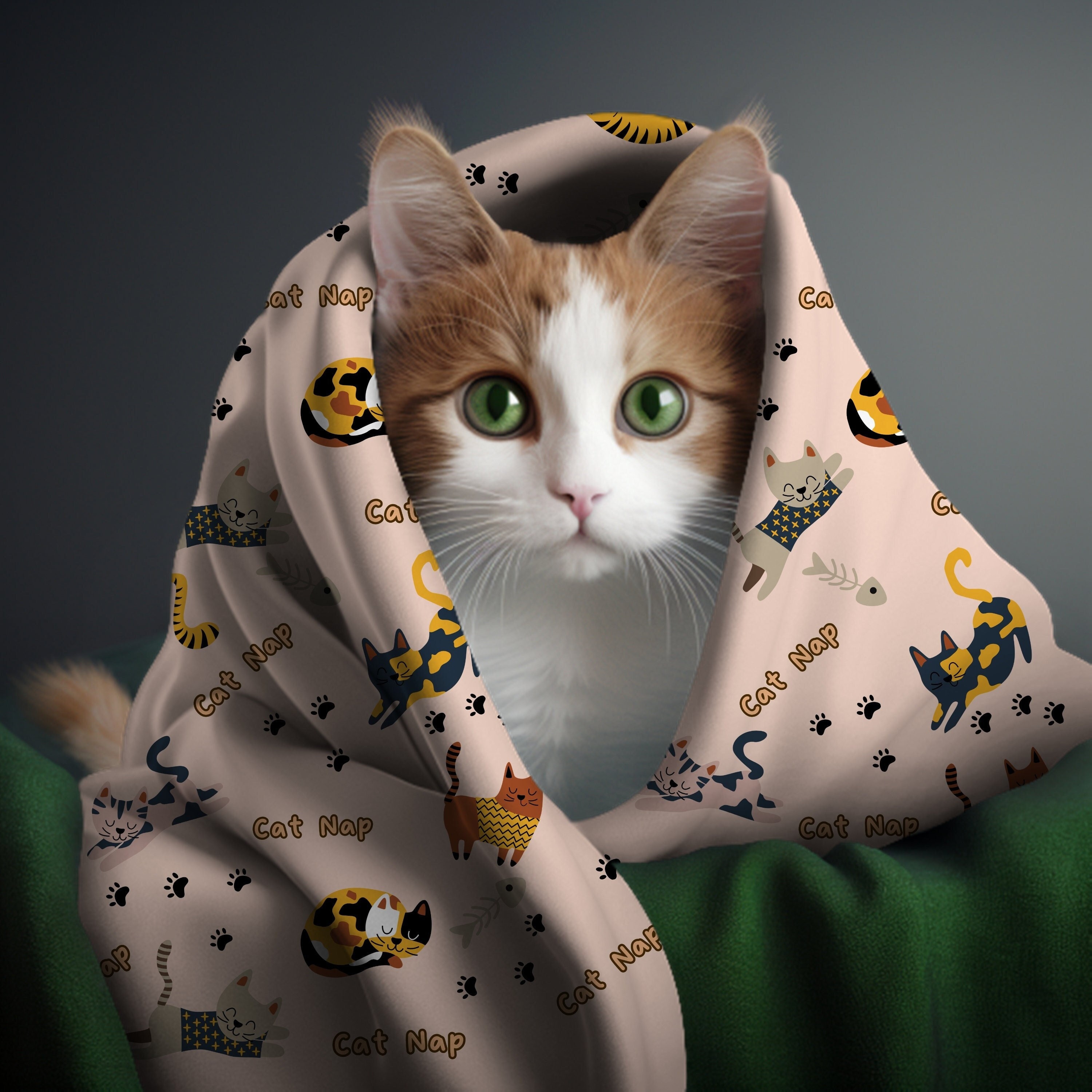 Cat Nap Meow Throw Blanket Gift for Cat Lover Kids Kitty Nap Throw Baby ...