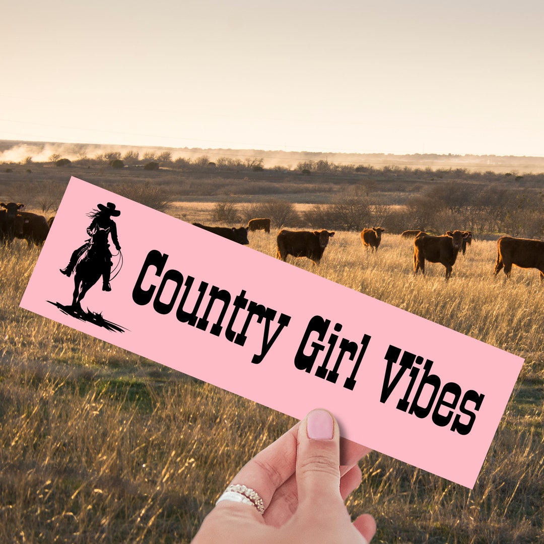 Cowgirl Country Girl Vibes Horse Truck Decal Trailer Bumper Sticker ...