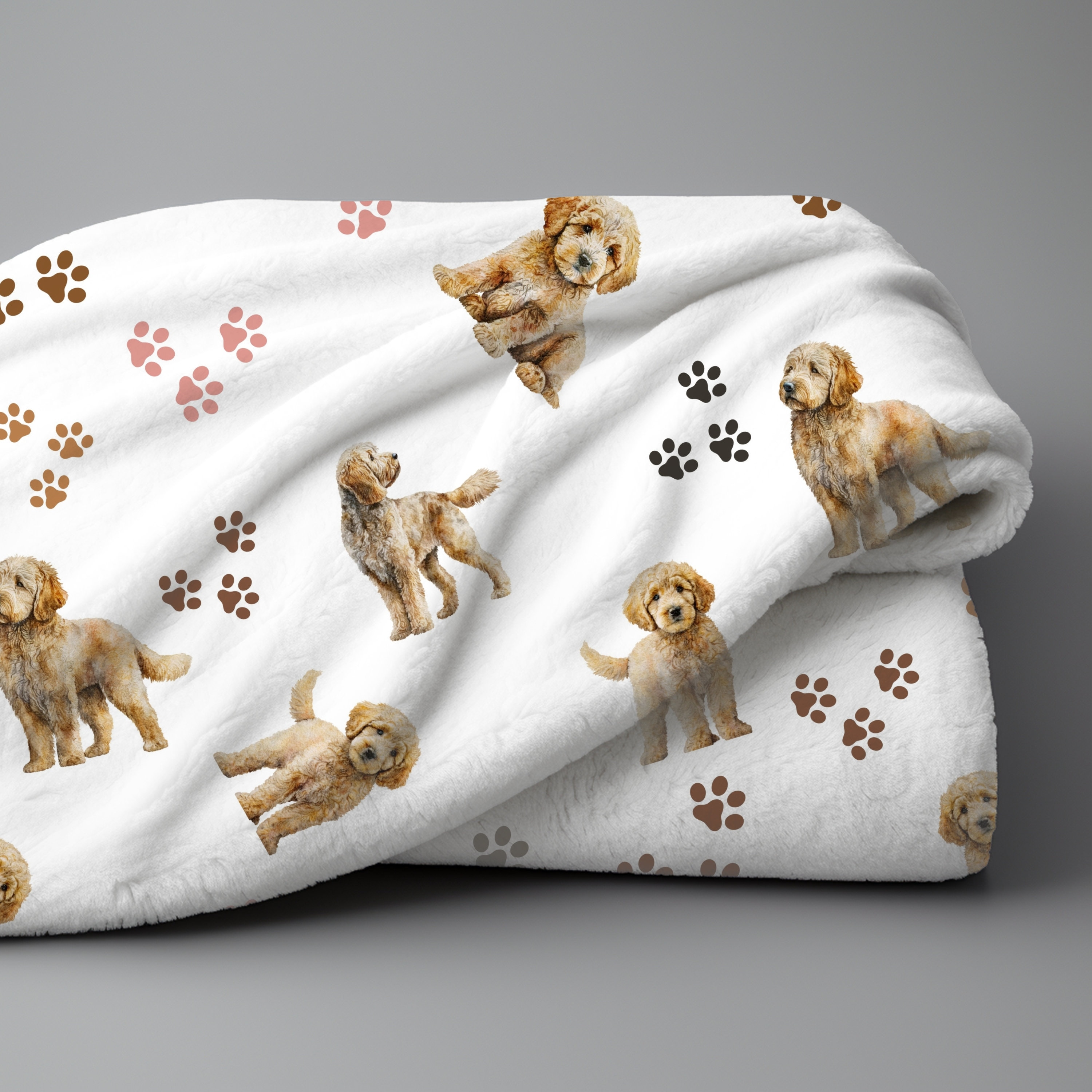 Golden Doodles Dog and Paws Boho Soft Throw Blanket Doodle Dog Lover ...