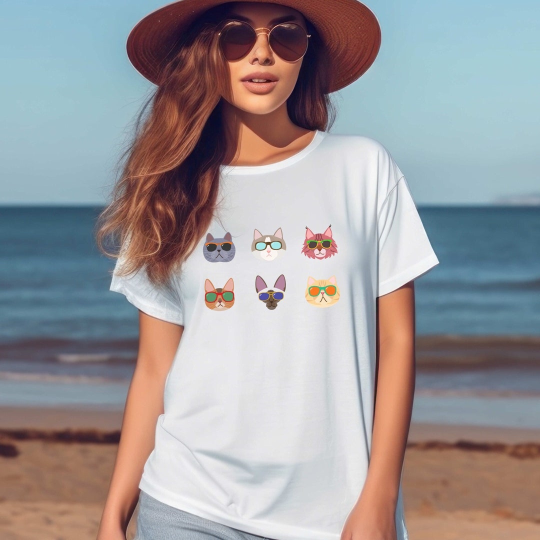 Cool Cats in Sunglasses Shirt Cat Face Tee Cool Cat Shirt - Etsy
