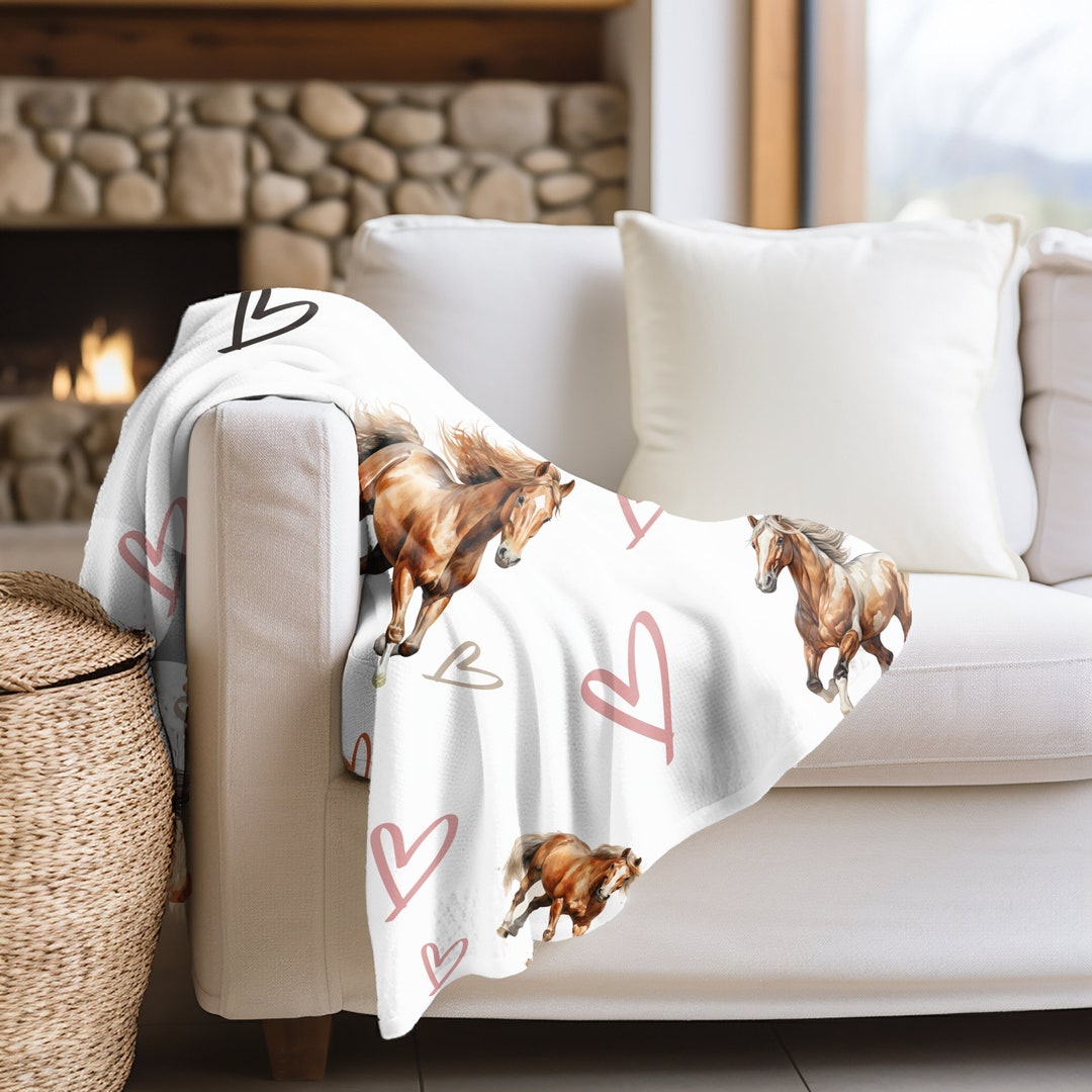 Horses Running With Hearts Cowgirl Plush Throw Blanket Ranch Girl Throw ...
