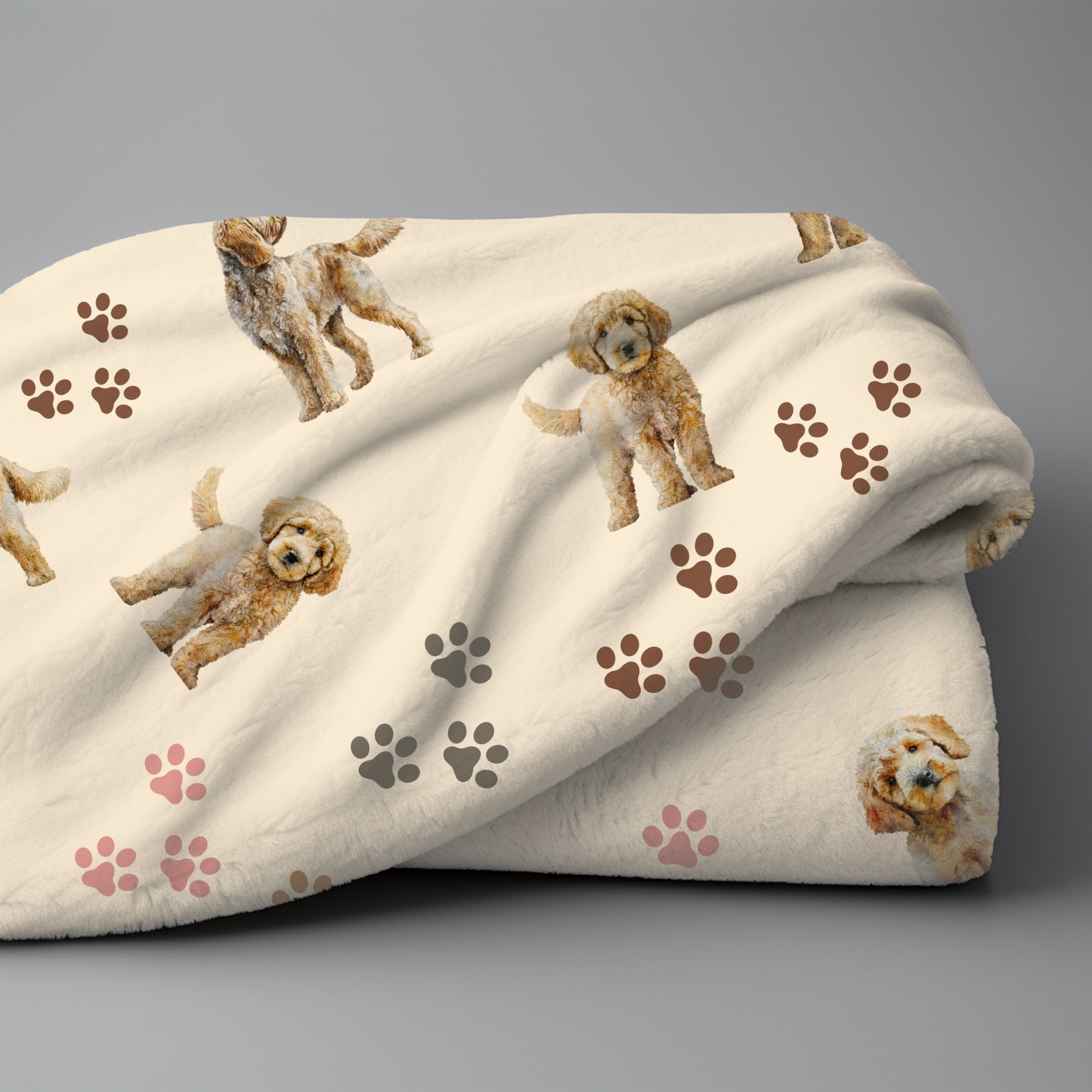 Golden Doodles Dog and Paws Boho Soft Throw Blanket Doodle Dog Lover ...