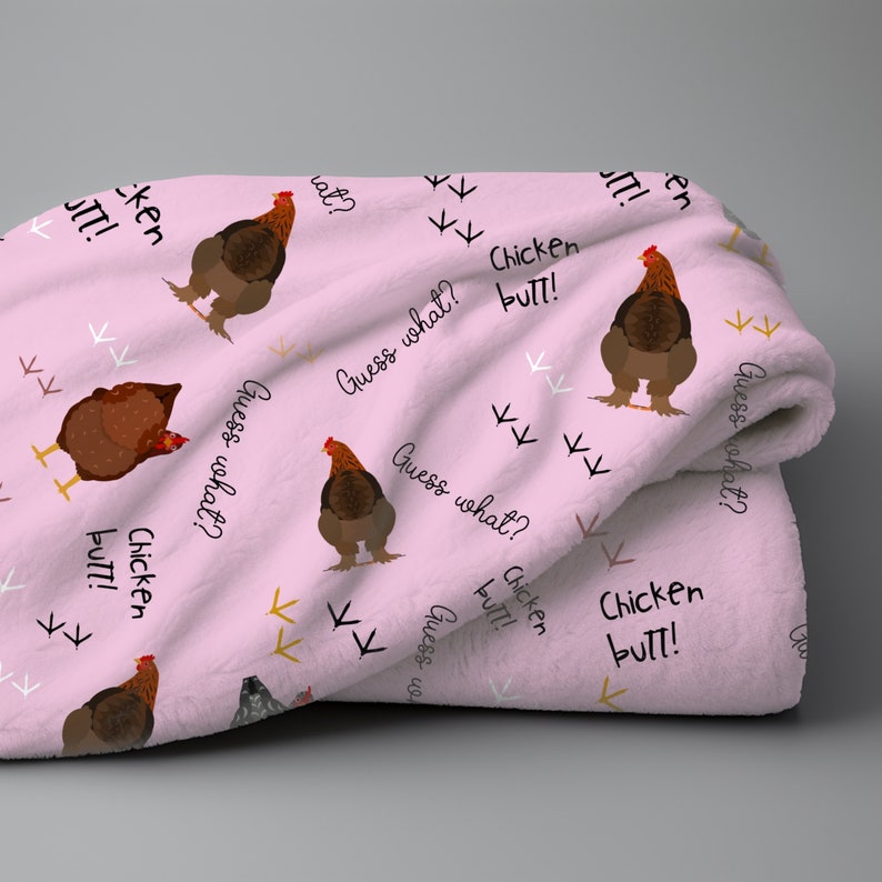 Guess What Chicken Butt Funny Chicken Blanket Barn Animal Throw Chicken ...