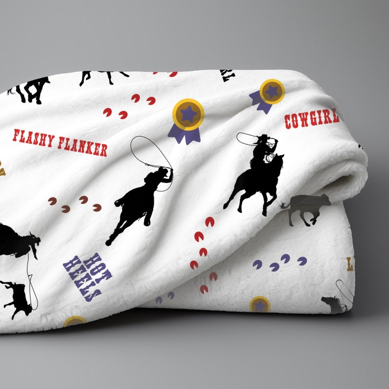 Cowgirl Breakaway Roping Throw Blanket Rodeo Lovers Gift Ranch Girl ...