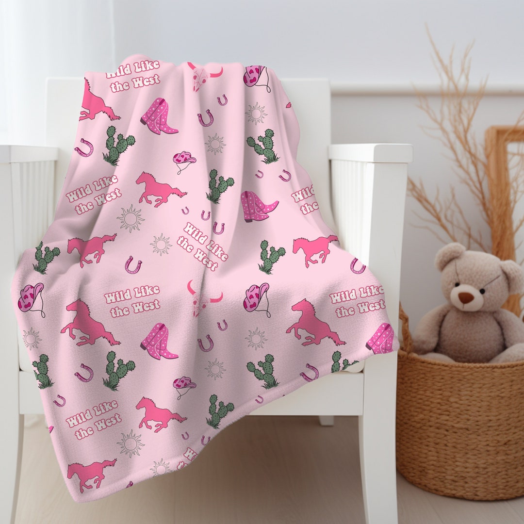 Cowgirl Western Horse Throw Blanket Gift for Cowgirl Horse Lover Kids ...
