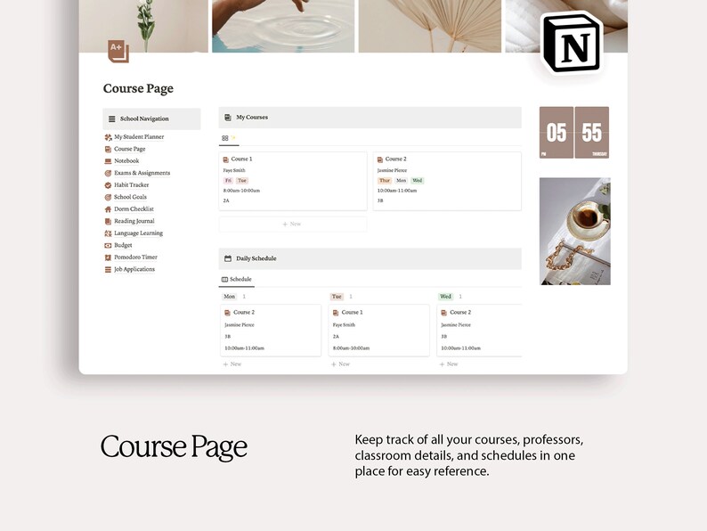 Notion Student Planner Template Digital Academic Planner School Notion Student Planner Template Digital Academic Planner School