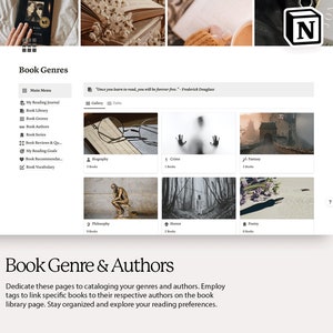 Digital Reading Journal Notion Planner, Personal Notion Dashboard, Book ...