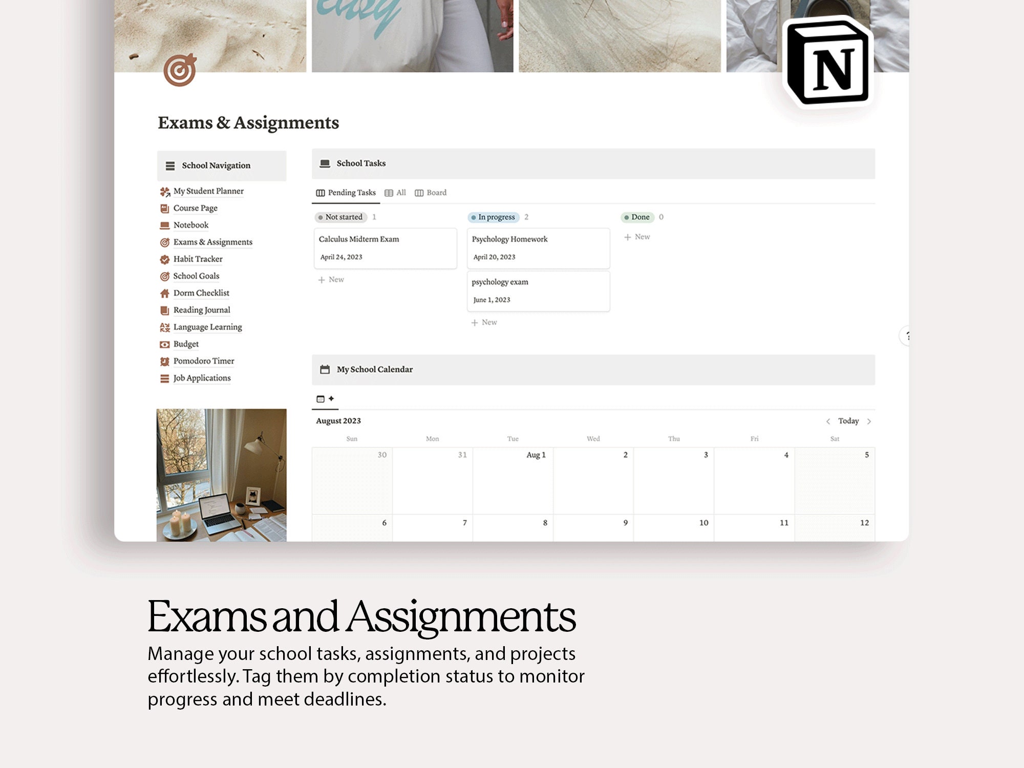 Notion Student Planner Template, Digital Academic Planner, School ...